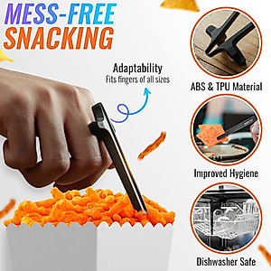 SNACTIV PRO Finger Chopsticks for Gamers - As Seen on Shark Tank! The Official Snacking Tool of the Future - Enjoy Snacks and Chips with Ease - Innovative Gaming Snacking Solution - Snack Chopsticks