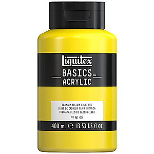 Liquitex BASICS Acrylic Paint, 400ml (13.5-oz) Bottle, Cadmium Yellow Light Hue