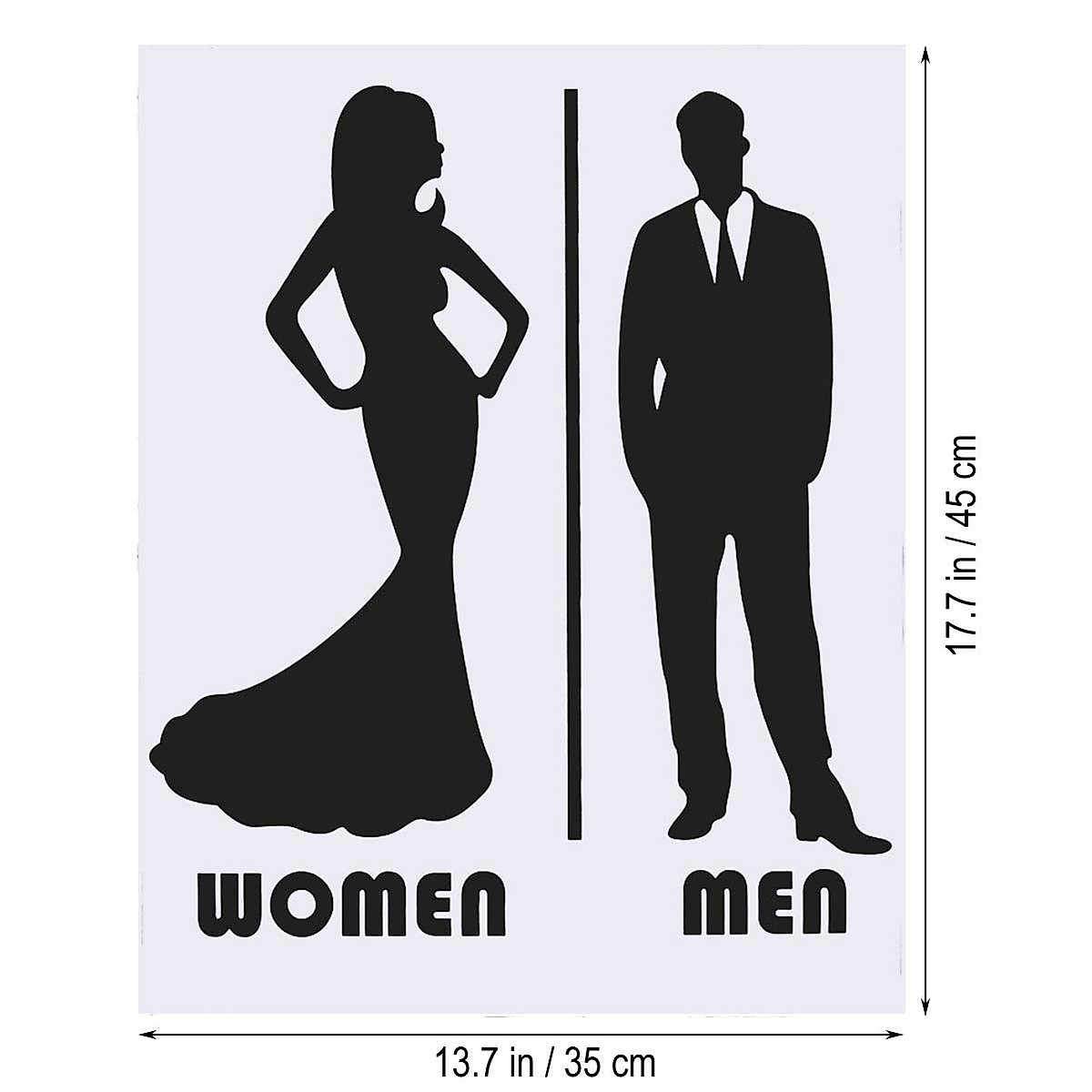 BESPORTBLE 2pcs Rest Room Stickers Toilet Sign Stickers Toilet Wall Decoration Bathroom Signs Decor Toilet Wall Stickers Restroom Sign Fashion Stickers Carved Shower Door Generation