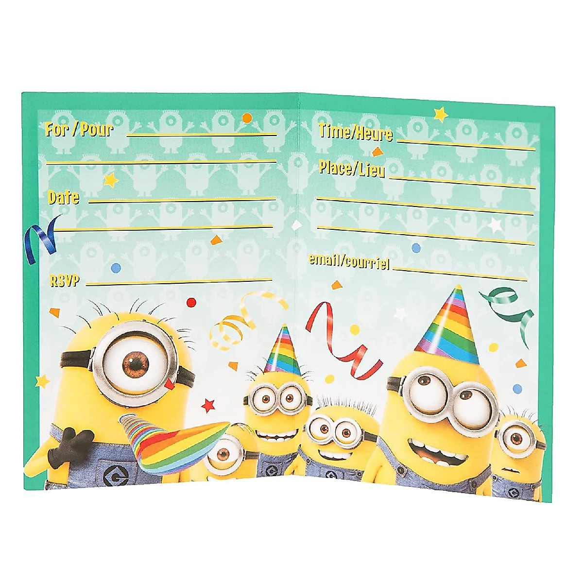 Unique Despicable Me Birthday Party Supplies Bundle Pack includes 24 Party Invitations and Envelopes