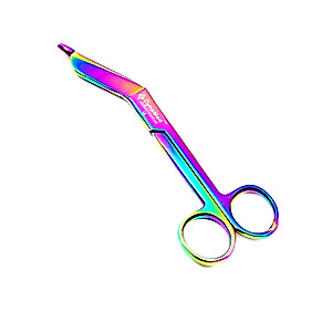 SET of 2 EACH PREMIUM GERMAN STAINLESS NURSES DOCTOR LISTER BANDAGE SCISSORS 7.25" + 5.5" MULTI TITANIUM COLOR RAINBOW STAINLESS STEEL-CYNAMED BRANDED-A+QUALITY GUARANTEED …