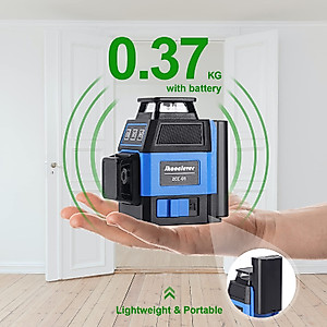 Laser Level 360 Self Leveling, Jkaoclever 150ft Green Cross Line Laser Level, 8 Lines 2 x 360 Lazer Tool for Picture Hanging/Construction/Alignment, 2 Rechargeable Battery&Wall Bracket