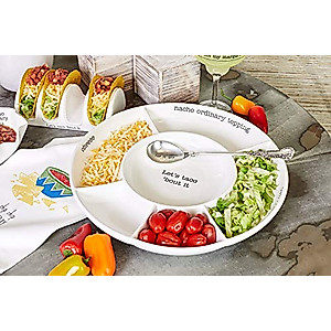 Mud Pie, White Taco Bar Condiment Serving Platter