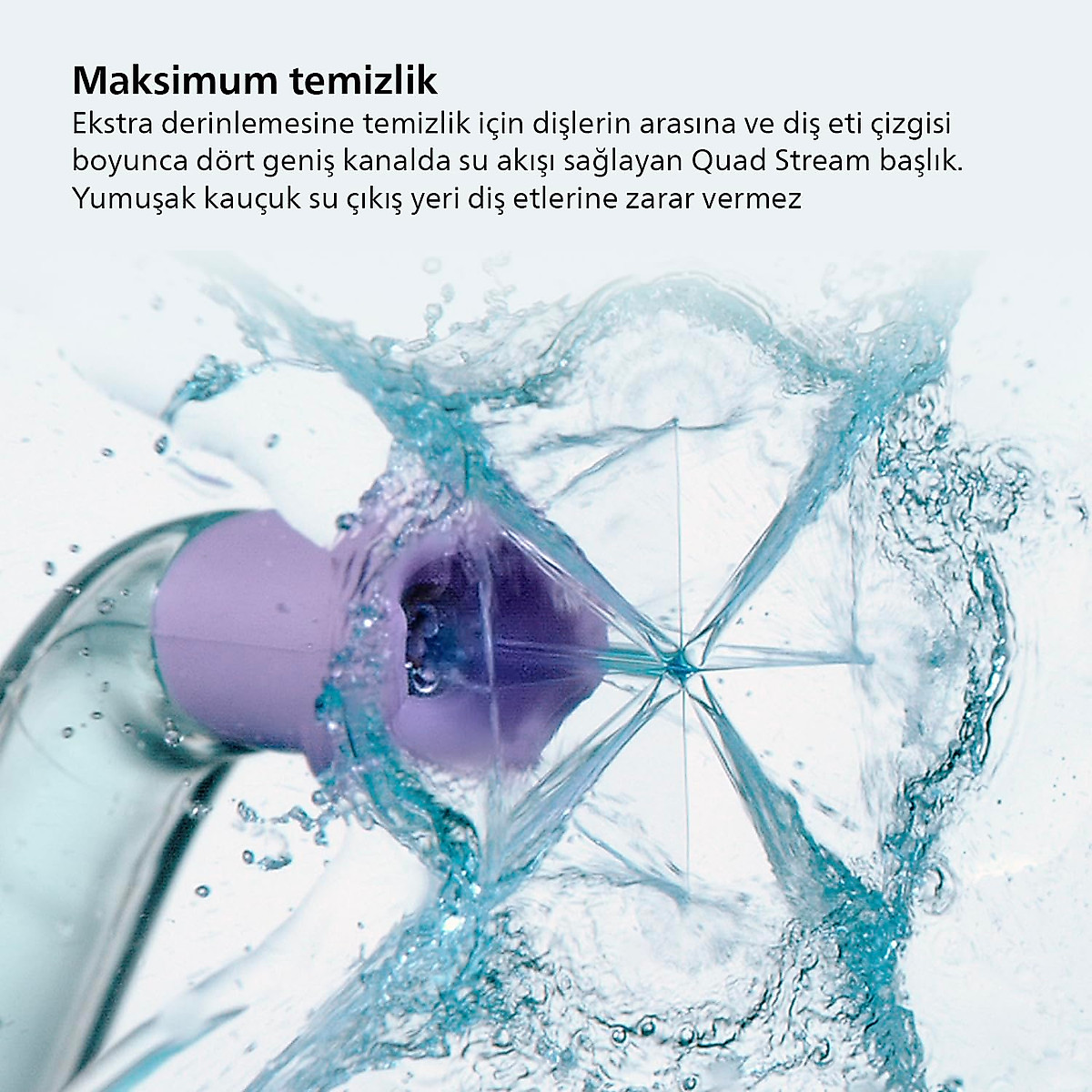 Philips Sonicare Quad Stream F3 Oral Irrigator Nozzle Twin Pack - Oral Water Flosser use with Philips Sonicare Cordless Power Flosser (Model HX3062/00) Purple