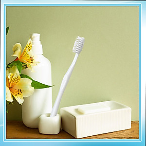 Tessco 500 Pcs Disposable Toothbrushes Individually Wrapped Soft Bristle Tooth Brush Set Travel Toothbrushes Bulk for Adults Oral Hygiene Dental Care Camping Guestroom Hotel(White)