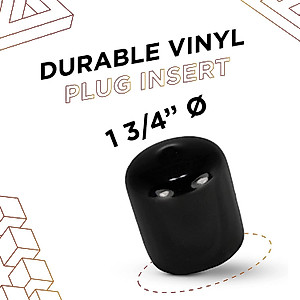 Made in USA Prescott Plastics 1.75" Inch Round Rubber Hole Plugs, Inserts (4 Pack), Black Rubber Caps for Metal Tubing, Fence and Auto Body, Glide Insert for Pipe Post, Chair Legs and Furniture Legs