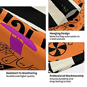 Halloween Hocus Cat Garden Flags 12"x18" Set of 4 Double Sided Burlap Flags Pocus Trick or Treat Banners Outdoor Decorations For Home Lawn Decor Welcome Flag