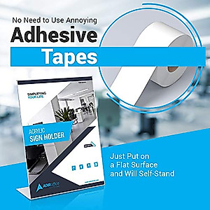 Adir Plexi Acrylic Sign Holder 8.5" X 11" - Shatter Resistant Acrylic Sign Holder - Great for Brochures, Advertising Pamphlets and Restaurant Menus - Pack of 12