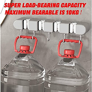 Flaviau Punch Free Multifunctional Mop Holder, 2024 New Mop and Broom Holder Wall Mount, Heavy Duty Self Adhesive Mop Holder Wall Mounted, Non-Slip Solid for Home Kitchen Garden (1, White (B))