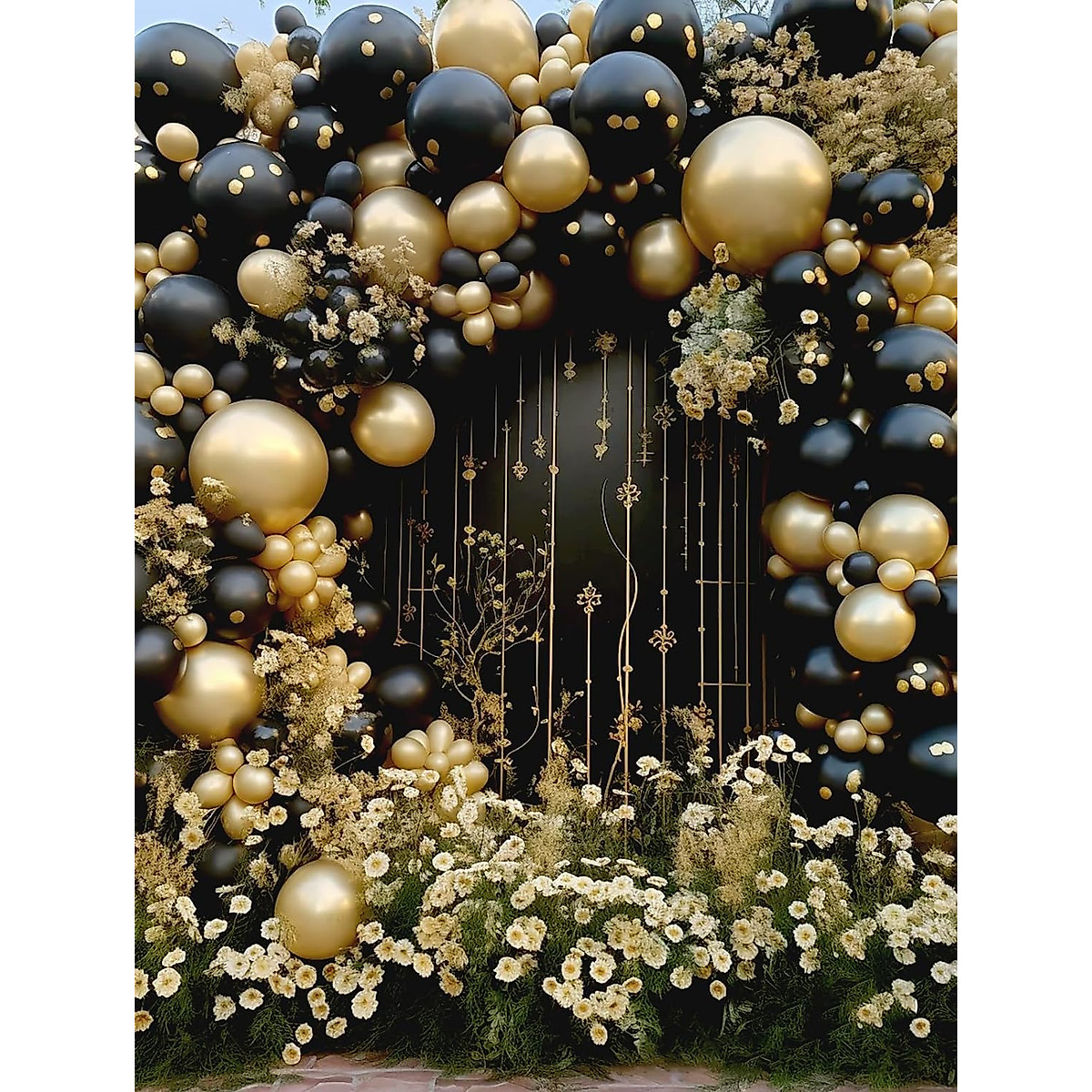 BAUANOOY 100pcs Black Balloons 12 inch, Black Latex Balloons with Black Ribbon for Graduation Halloween Birthday Party Decorations