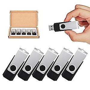 TOPESEL USB Flash Drive 5 Pack 64GB USB Storage Flash Drives, Memory Stick Jump Drive USB Drive Thumb Drives for PC laptops, Tablets, TVs, car Audio (64G, 5PCS, Black)