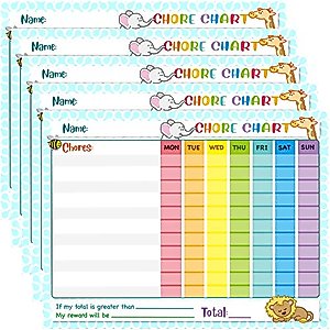 Youngever 16 Pack Laminated Dry Erase Chore Charts, Reusable Reward Chart for Classroom with 640 Star Stickers