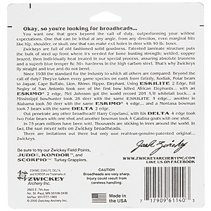 Zwickey Eskimo Broadhead Glue On 4 Blade 125 Gr. 3pk. Green