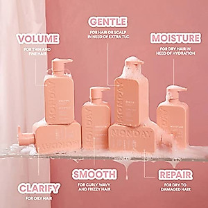 MONDAY HAIRCARE Clarify Shampoo and Conditioner Set 12oz for Oily Hair, Made with Grapefruit Extract, Coconut Oil, Shea Butter, Vitamin E and Provitamin B5