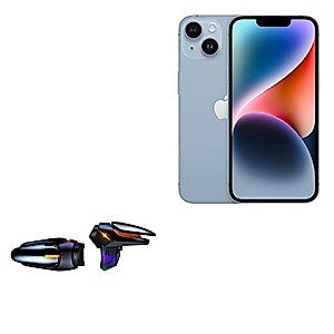 BoxWave Gaming Gear Compatible With Apple iPhone 14 - Touchscreen QuickTrigger Auto, Trigger Buttons Autofire Gaming Mobile FPS - Jet Black