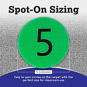 Carpet Spot Markers x 30 Classroom Sit Circles with Numbers 1-30 for Teachers (6 Colors)