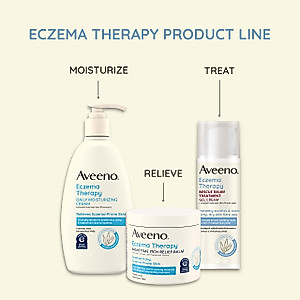 Aveeno Eczema Therapy Nighttime Itch Relief Balm with Colloidal Oatmeal and Ceramide for Dry Itchy Skin, Fragrance-Free Anti Itch Eczema Cream, 11 FL OZ