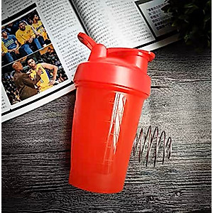 EBAT Shaker Bottle in Dark Black (Lid & Body)w. Classic Loop Hook & Measurement Marks of 12 Oz/400 ML,A Small Stainless Whisk Blender Ball - Anti-Slip,BPA Free,PP5 Certified,Leak Proof,Dishwasher Safe