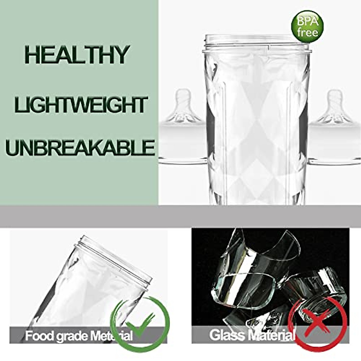 20oz Portable Blender Large Capacity Travel Juice Cup,Smoothies and Shakes Blender, Baby Food Crush Ice Frozen Mixing with 6 Blades 4000mAh Rechargeable Battery,for Home, Travel, Office (Light Blue)