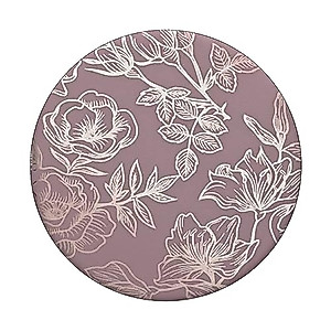 Dusty Rose Pink Floral Purple Pattern Phone Popper PopSockets Standard PopGrip