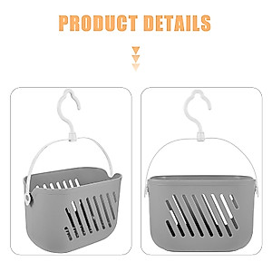 Veemoon Plastic Hanging Shower Baskets: Waterproof Hanging Storage Basket with Hook, Square Shower Organizer, Plastic Toiletries Basket for Bathroom Dorm Home