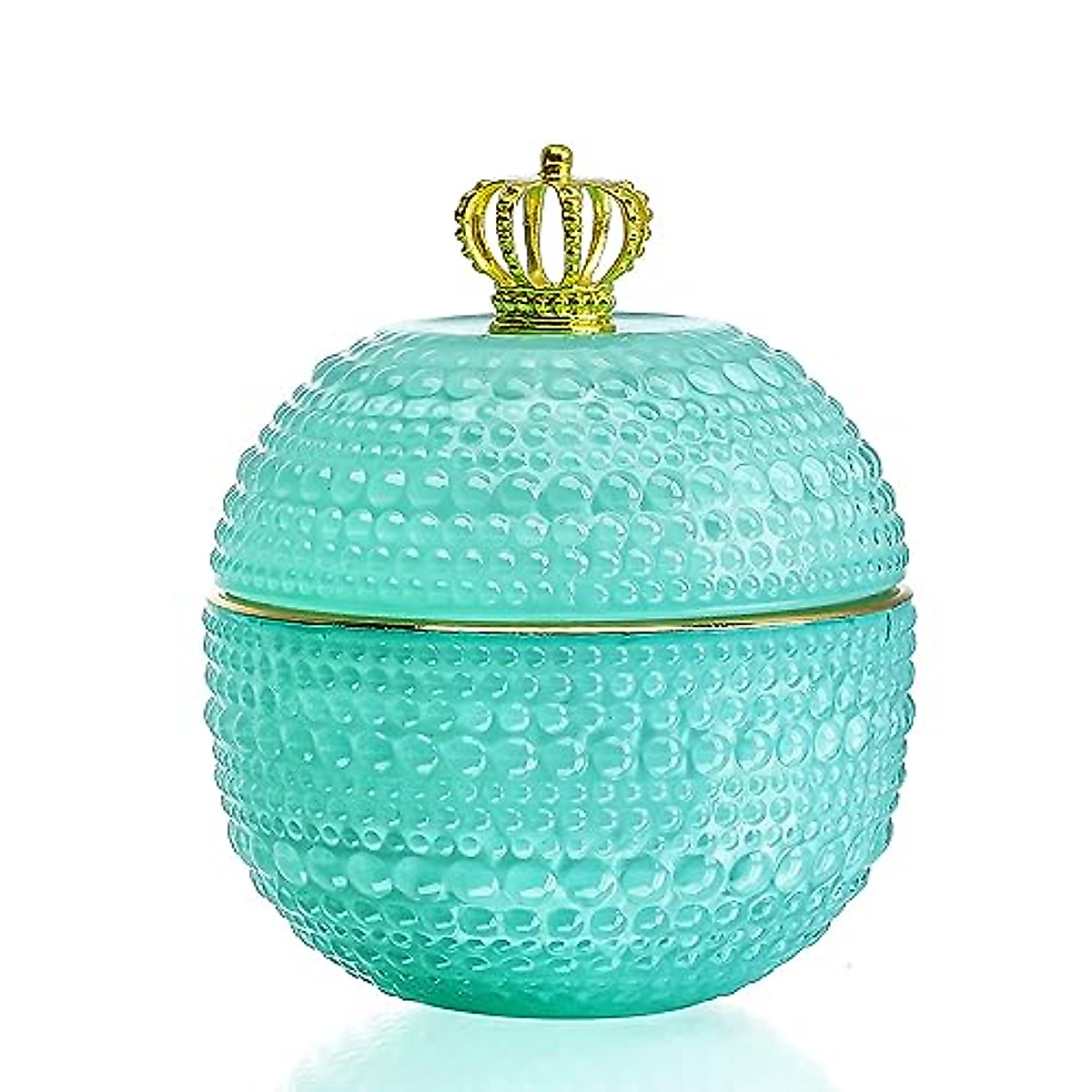 Blue Glass Candy Jar with Lid,Glass Apothecary Jar with Lid,Crystal Jewelry Storage Glass Jar Food Container for Wedding