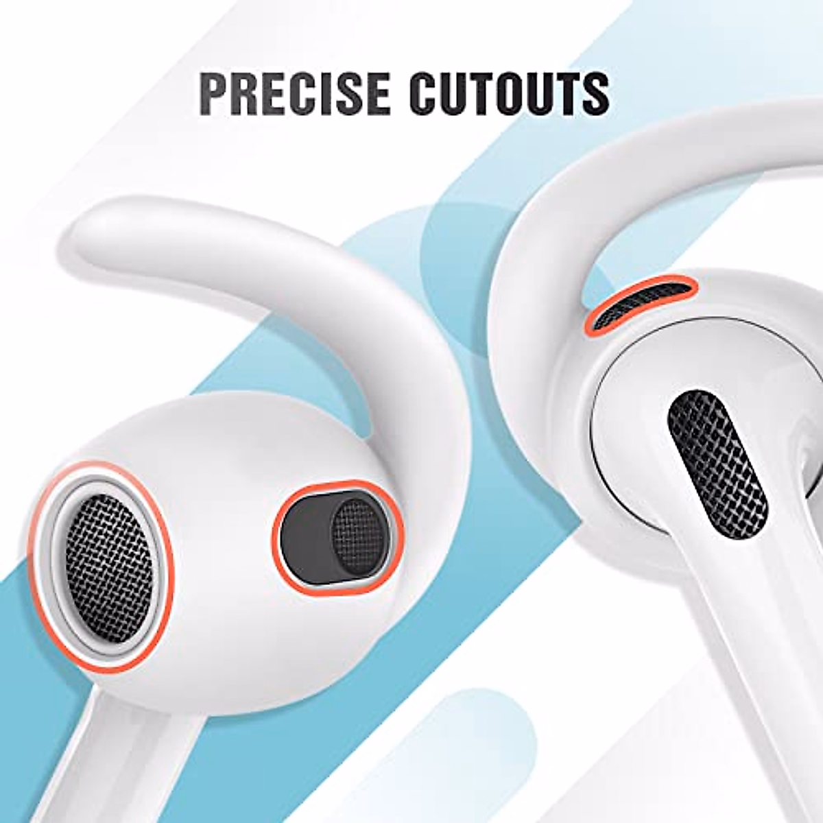 Ear Hooks Covers Compatible with Apple AirPods 3, Added Storage Pouch, Anti-Slip Silicone in-Ear Earhooks Covers, Ear Wings Accessories for Apple AirPods 3rd Generation (3 Pairs, Mixed Colors)