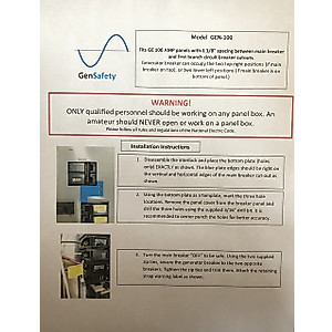 GenSafety Generator Breaker Panel Interlock Kit for GE 100 Amp Panel
