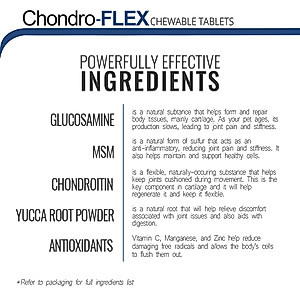HealthyPets Chondro-Flex - Powerful Joint Care Formula Dogs and Cats - Maximum Nutritional Support - Glucosamine, Chondroitin, MSM, Ester-C, and Minerals - 180 Chewable Tablets