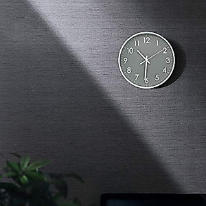 Epy Huts Modern Simple Wall Clock Indoor Non-Ticking Sweep Decorative Wall Clocks Battery Operated with Clear Numbers Easy to Read Wall Clock for Office,Bathroom,Livingroom Decorative 10 Inch Gray