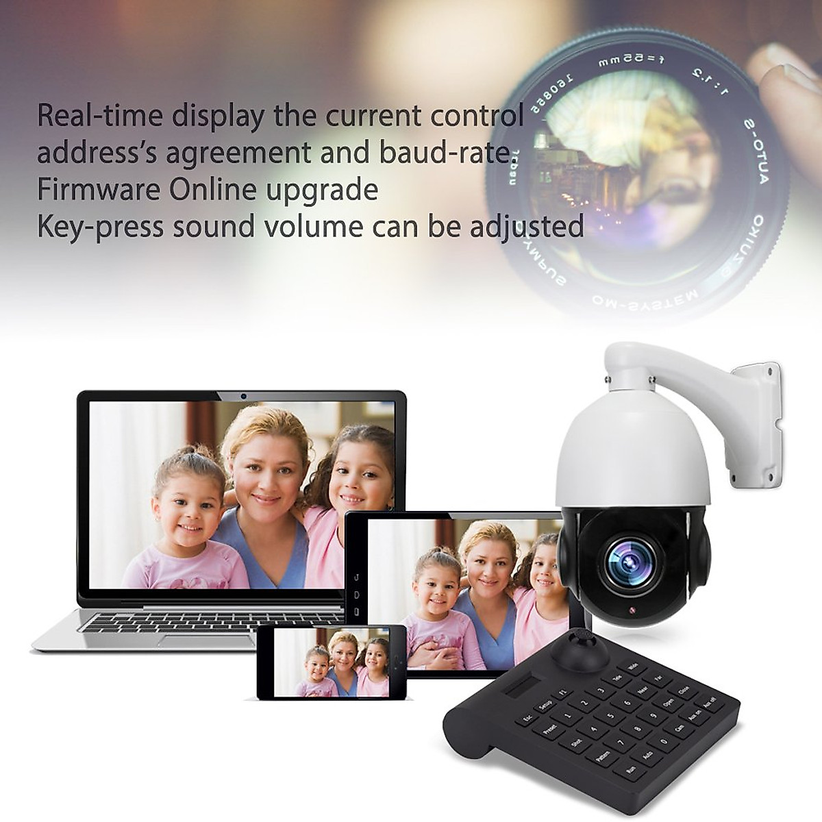 PTZ Keyboard,LEFTEK Analog Camera RS485 Controller Mini PTZ Jorystick with LCD Screen Display Menu