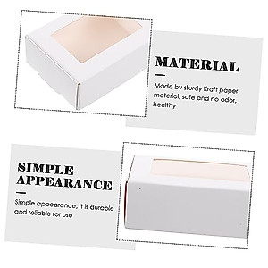 STOBOK 150 Pcs Packaging Boxes Mini Cake Box Candy Containers Mini Cake Containers Packing Containers DIY Cookie Box Bakery Box Packing Box Storage Box Carton White Travel Soap