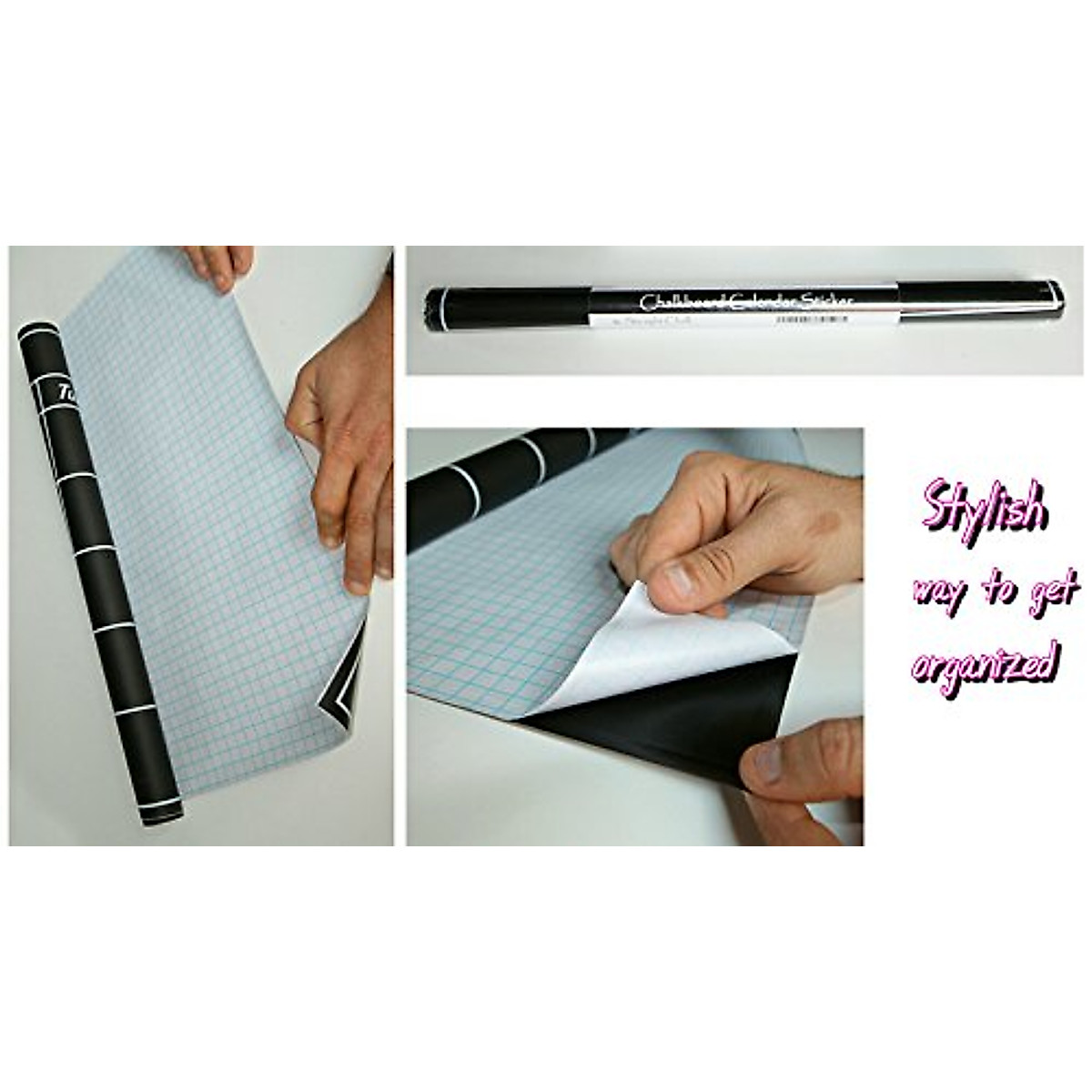 Large Chalkboard Calendar 2019 | 24" x 18" Wall Decal Sticker Monthly Planner Blackboard Organizer for Home, Kitchen, Office, Refrigerator Wall Decor