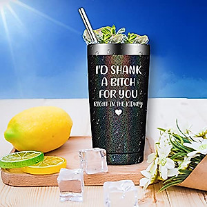 BIRGILT Best Friend Gift for Women - Funny Friendship Birthday Gifts for Friends Female, Bestie, BFF - Sister Gifts from Sister - 20oz Vacuum Insulated Wine Tumbler with Keychain