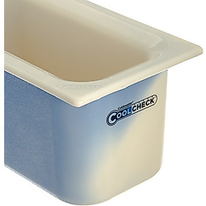 Carlisle FoodService Products CM1102C1402 Coldmaster CoolCheck 6" Deep Third-Size Insulated Food Pan, 4 Quart, Color Changing, White and Blue