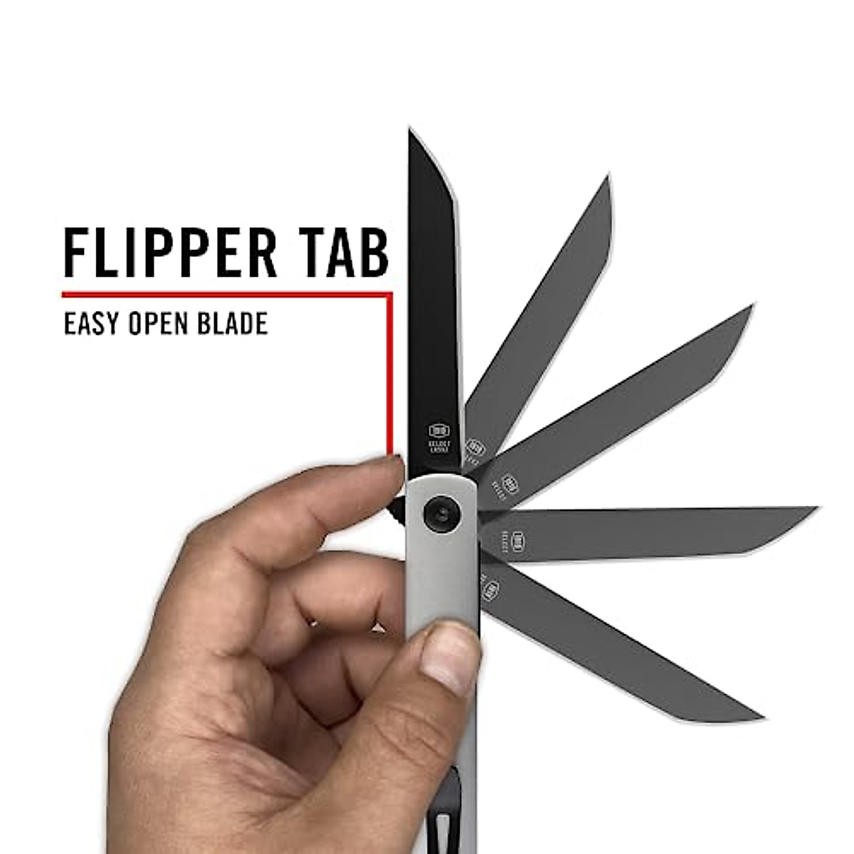 Coast Founder's Collection SELECT LX502, Gentleman's EDC Folding Pocketknife, Tanto Blade, Flipper Tab, Liner Lock, Two Position Pocket Clip, Black 9Cr18Mov Stainless-Steel, Silver