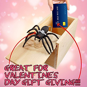 GIIOASA Rubber Spider Prank Surprise Box，Handcrafted Wooden Surprise Box, Fun Practical Surprise Joke Boxes,SpiderBox-Single