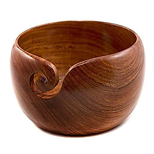KAM Home Handmade Wooden Yarn Bowl | Handcrafted Sheesham Indian Rosewood 1