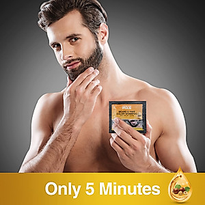 Black Beard Dye for Men - Instant Coloring, Darkening Sideburns, Mustache, and Facial Hair Grooming (10 Pack)