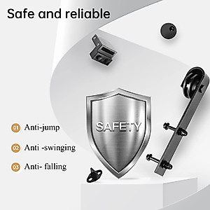 EaseLife 16 FT Double Door Sliding Barn Door Hardware Track Kit,Basic J Pulley,Heavy Duty,Slide Smoothly Quietly,Easy Install (16FT Track Kit for Double 48" Wide Door)