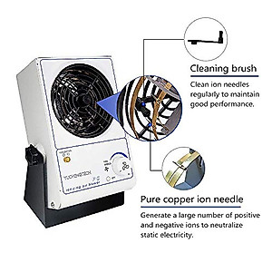 YUCHENGTECH Ionizing Air Blower ESD Ionizer Fan Static Eliminator Fan Desktop Anti Static Ionizer Fan Electrostatic Discharge Fan 110V