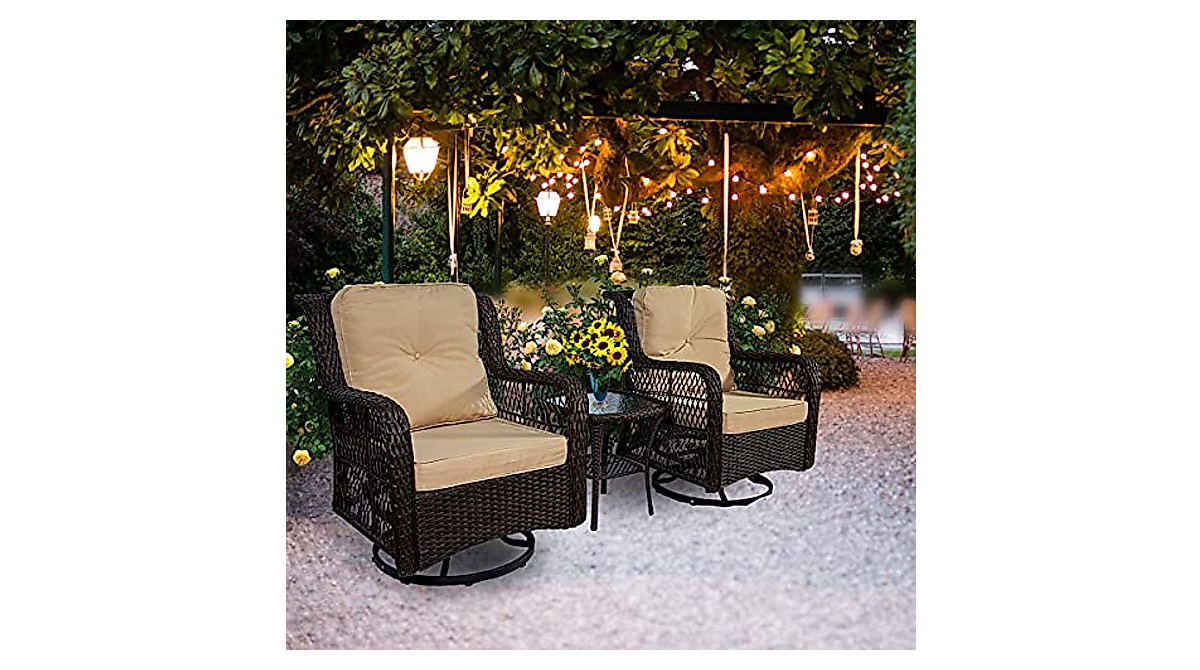 Go Light 3-Piece Wicker Bistro Set for Outdoor Relaxation