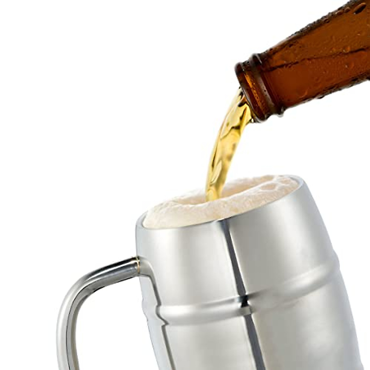 GALVANOX Gift Mug for Dad, Stainless Steel TOP DAD Barrel Cup with Handle and Sip Lid (Hot n' Cold) Double Wall Insulation for Beer & Coffee, 17oz (Gift Boxed for Christmas/Fathers Day)