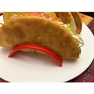 9pc Colorful Stackable ALAZCO Taco Holder Stand Server - For Soft & Hard Shell Taco - Backyard Party Picnic Fiesta (3 Red, 3 Green, 3 Yellow) BPA Free