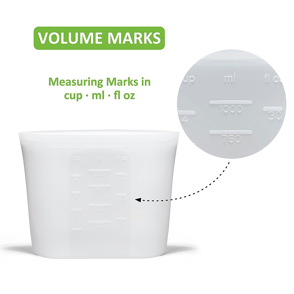 Annaklin Reusable Storage Bag, 8 Pack 100% Silicone Food Storage Bags Stand Up Silicone Zip Lock Bags for Food Container, Freezer Microwave Oven Dishwasher Safe, 4 Large 2 Medium 2 Small, Translucent