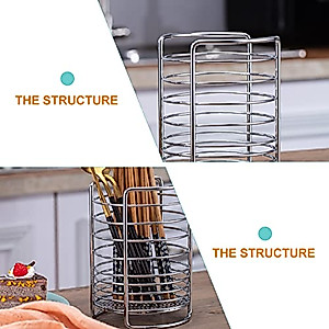 UPKOCH Draining Flatware Tableware Silver Household Cutlery Gadget Countertop Knife Caddy Silverware Utensils Crock Drainage Fork Round Drainer Modern Utensil Storage Chopsticks Drain