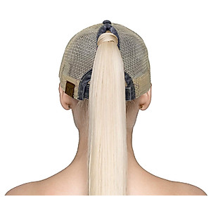 Mesh Ponycap: American Flag - Black Camo