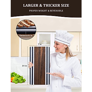 Fkksparkler Marble and Wood Cutting Boards, 14 X 7 inches Charcuterie Boards, Acacia Wood Serving Board for Kitchen, Cheese Board with Black and White Marble Edges Trays For Serving Food.