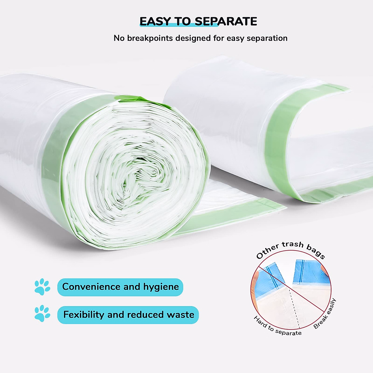 Bilibara 65 Count Drawstring Litter Box Liner Bags for Auto Self-Cleaning Litter Box, Extra Thick Leak Proof Cat Litter Replacement Waste Bags, Unscented, 18.1"W x 15.7"H, 3.5 Gal