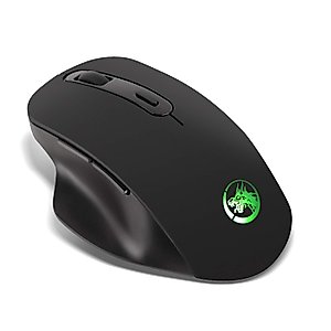 Greshare Gaming Mouse,2.4Ghz Optical Mice with Wireless Bluetooth Dual Mode Connection RGB Colorful Luminous for Computer/Win/Mac/Linux/Andriod/iOS. (Black)